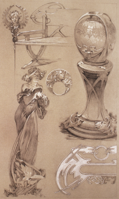 Alphonse Mucha Drawings